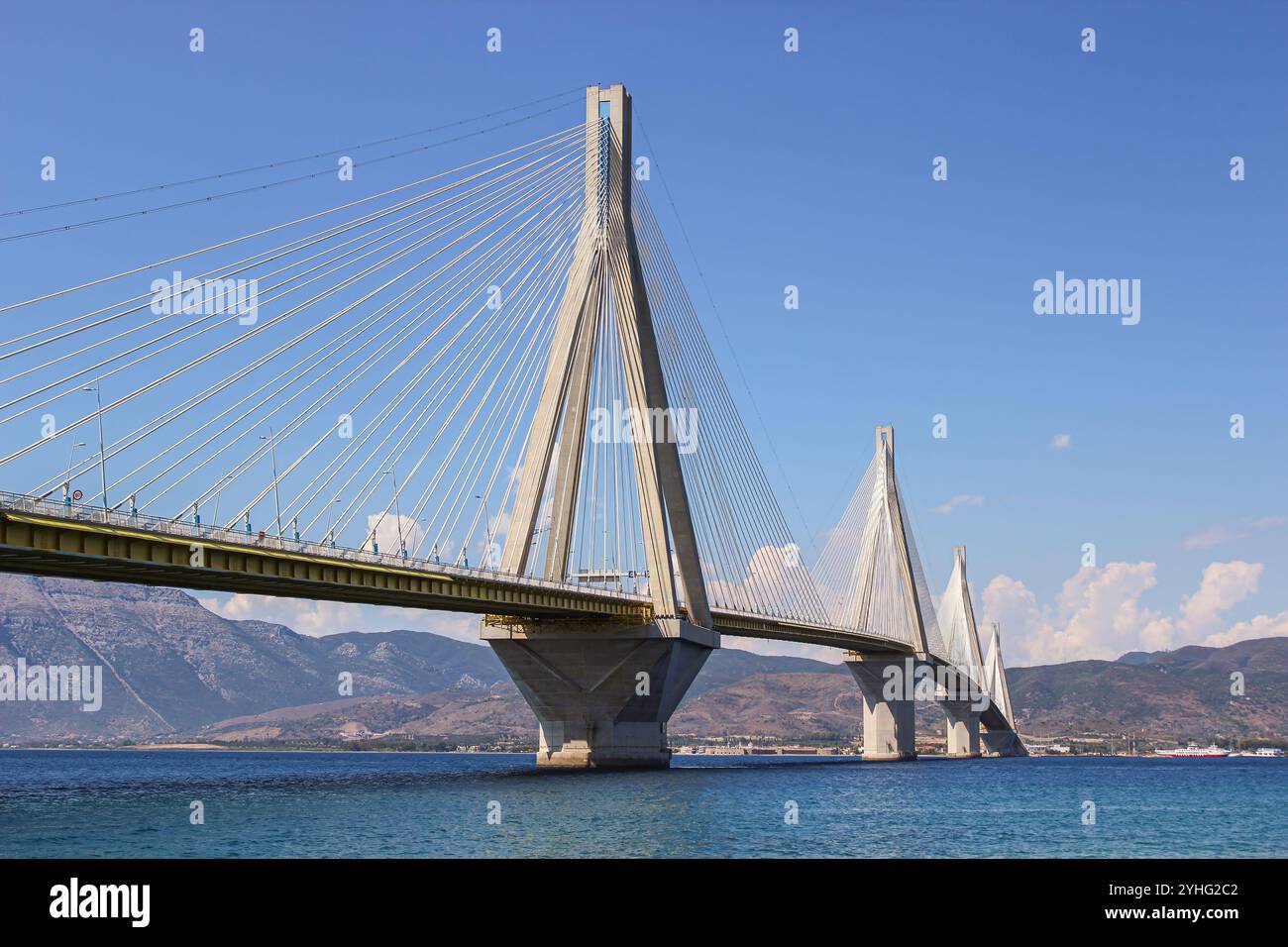 The Rion-Antirion Bridge, an impressive cable-stayed structure in ...