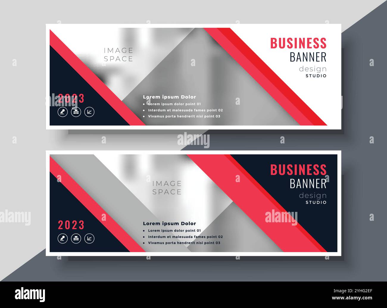 red theme business banner or presentation template design Stock Vector ...