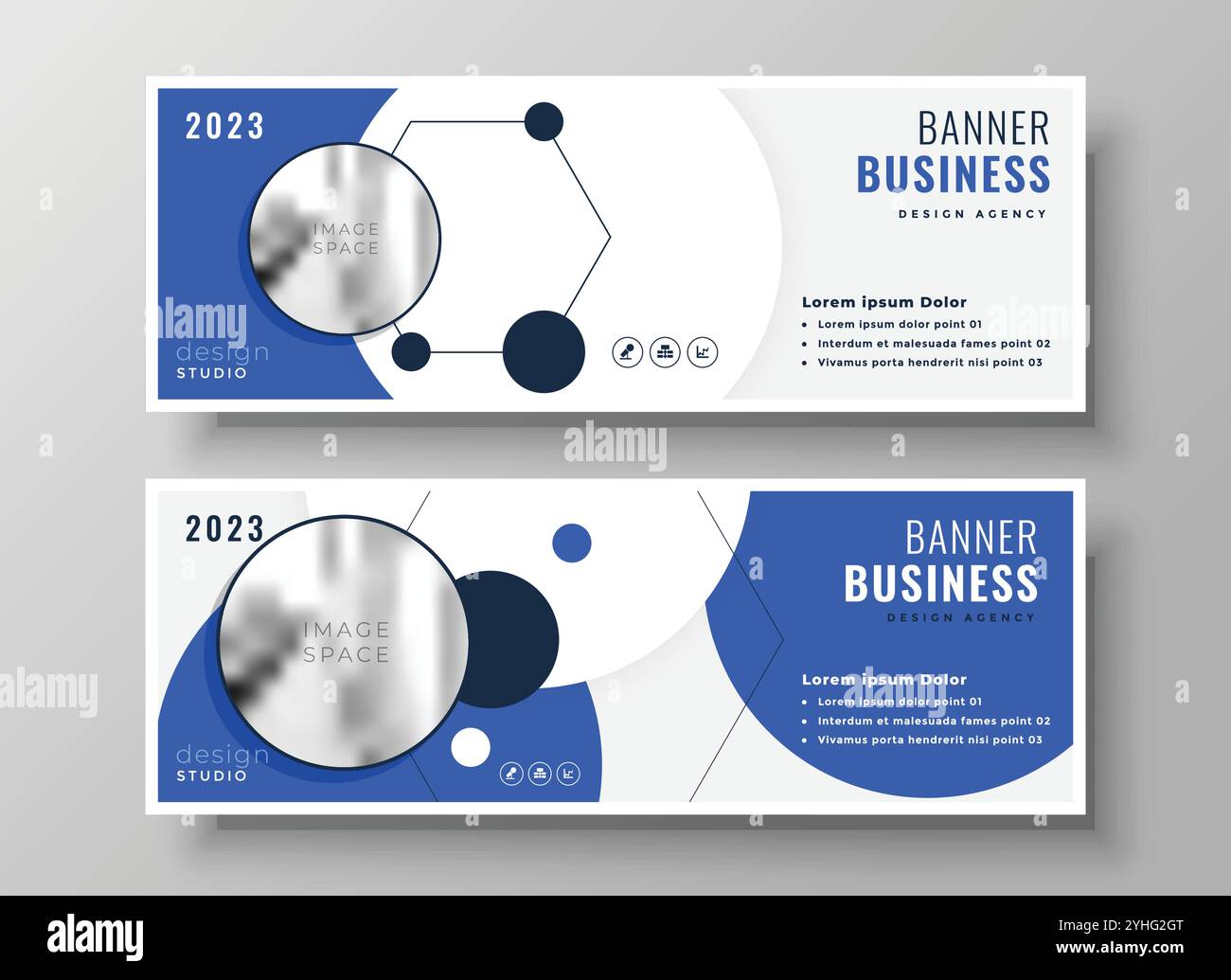 modern professional blue business presentation banner design Stock ...