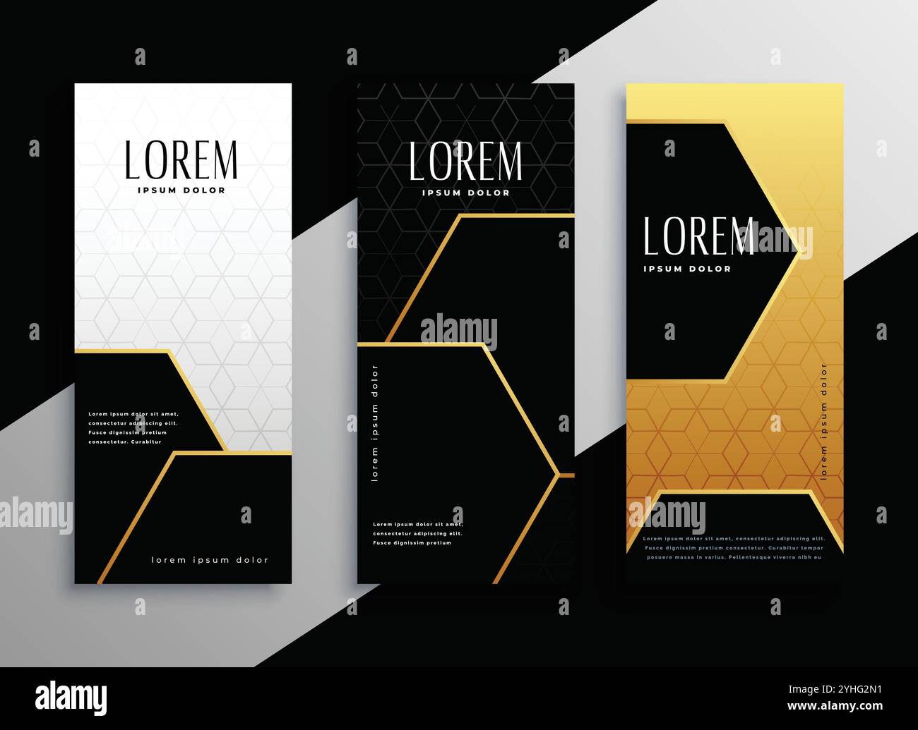 premium golden vertical banner cards set Stock Vector Image & Art - Alamy