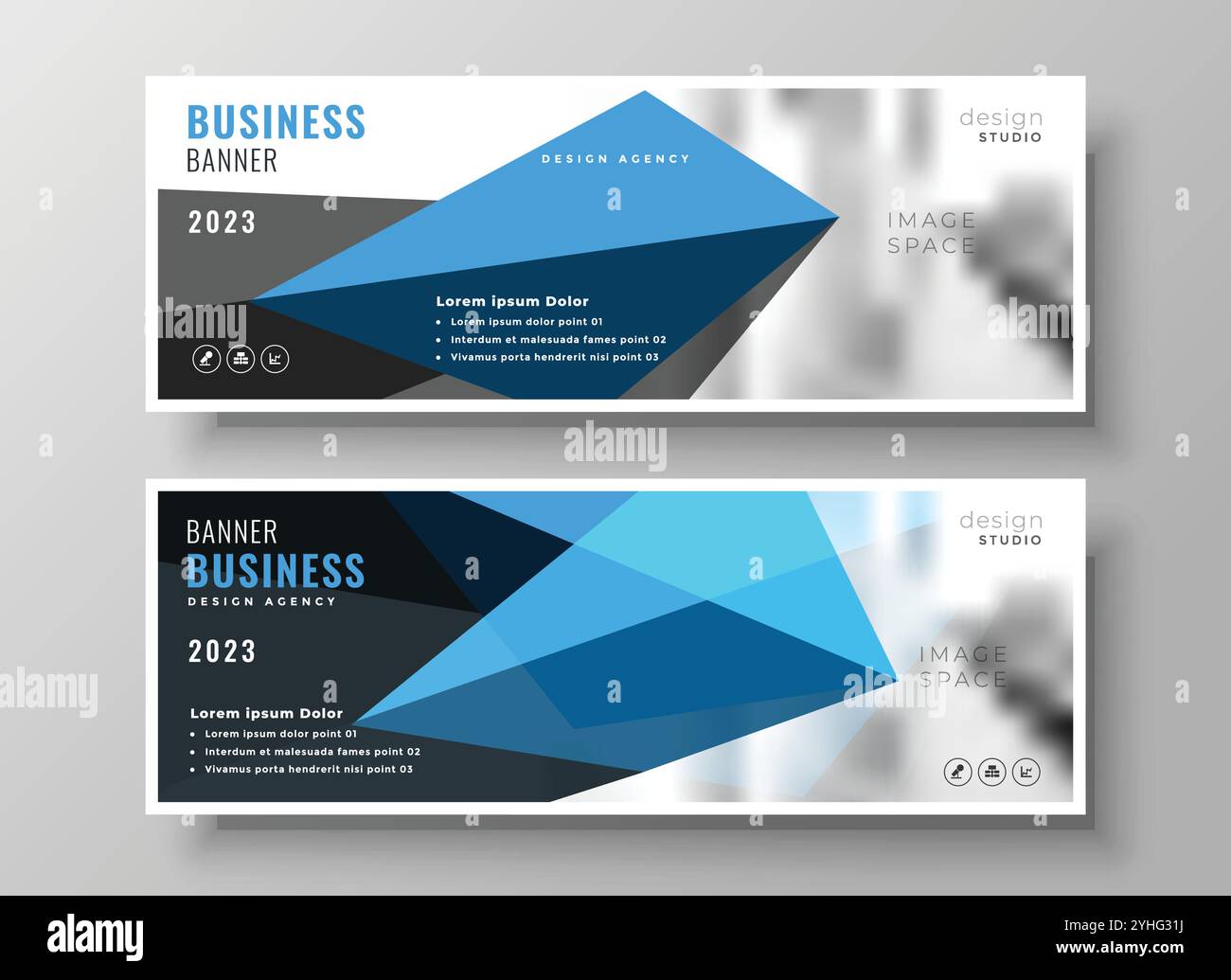 modern blue geometric business presentation banner design Stock Vector ...