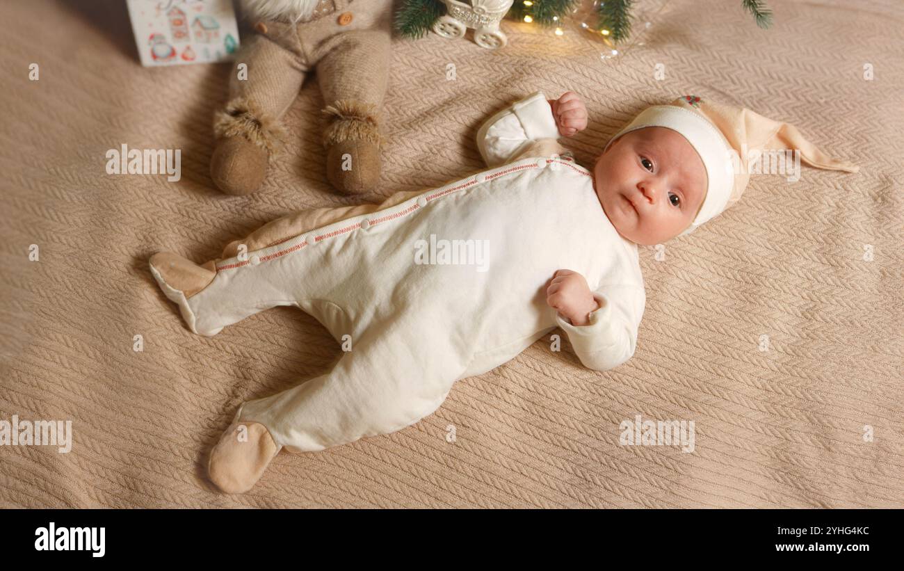 Newborn baby lying on soft hi-res stock photography and images - Alamy