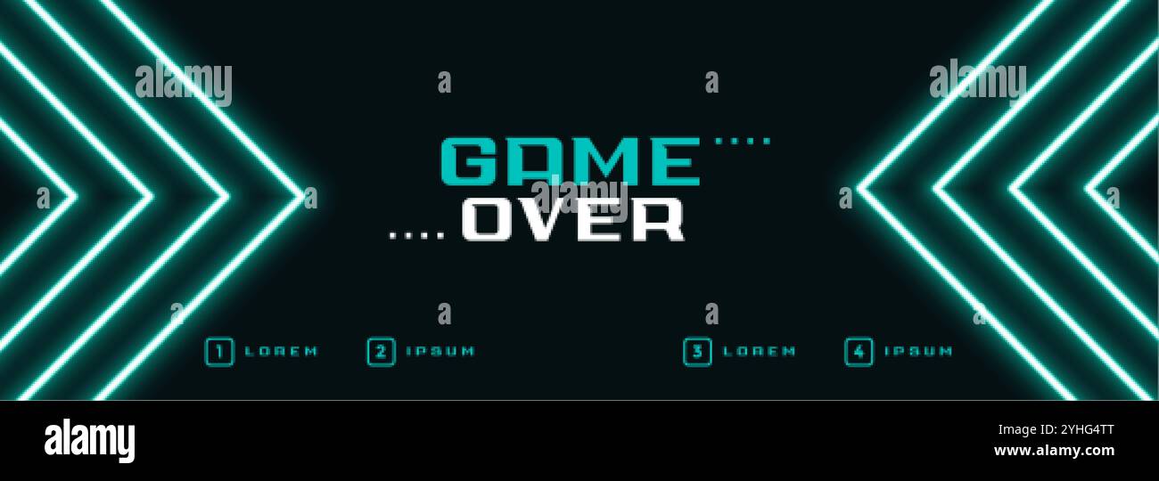 digital neon game over banner design Stock Vector Image & Art - Alamy