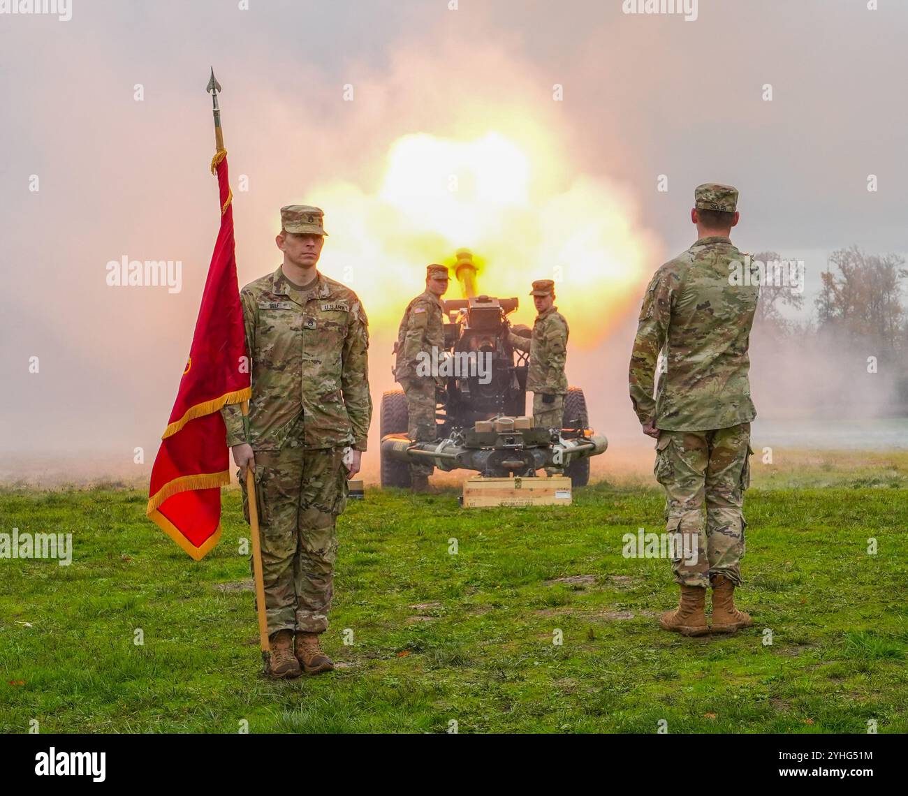Members of 2nd Battalion, 218th Field Artillery Regiment, Oregon Army ...