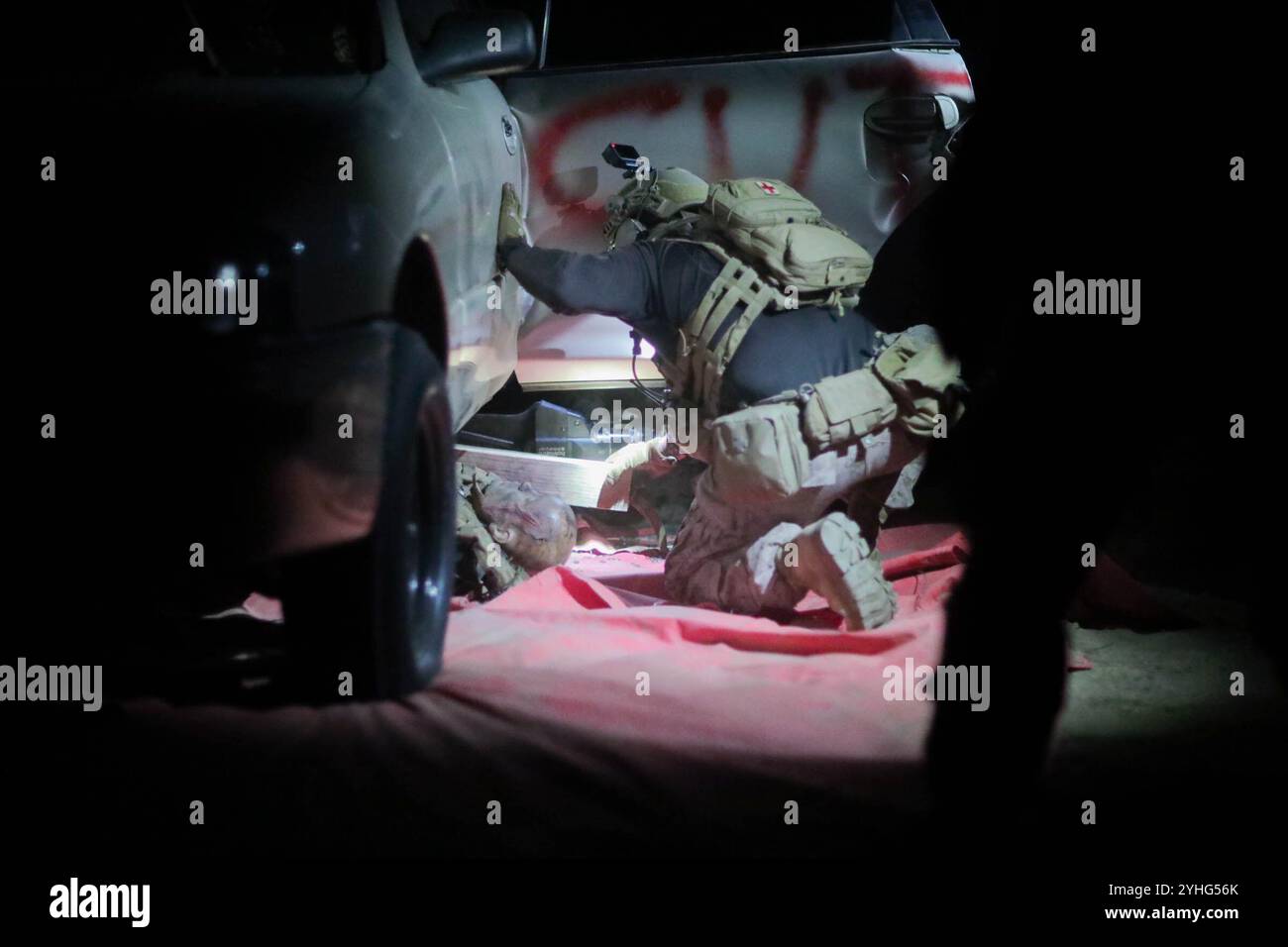 U.S. Marine Corps Gunnery Sgt. Wyland Leopold, an instructor with ...