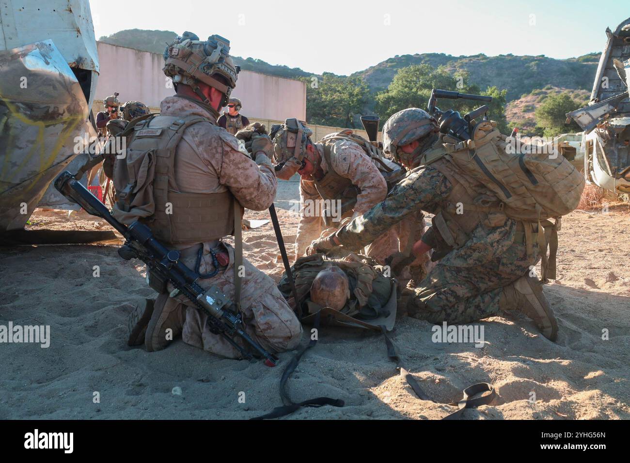 U.S. Marines with 1st Light Armored Reconnaissance Battalion, 1st Marine Division, prepare a ...