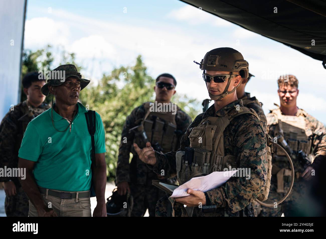 U.S. Marine Corps Staff Sgt. James Lesh, a platoon sergeant with 2nd ...