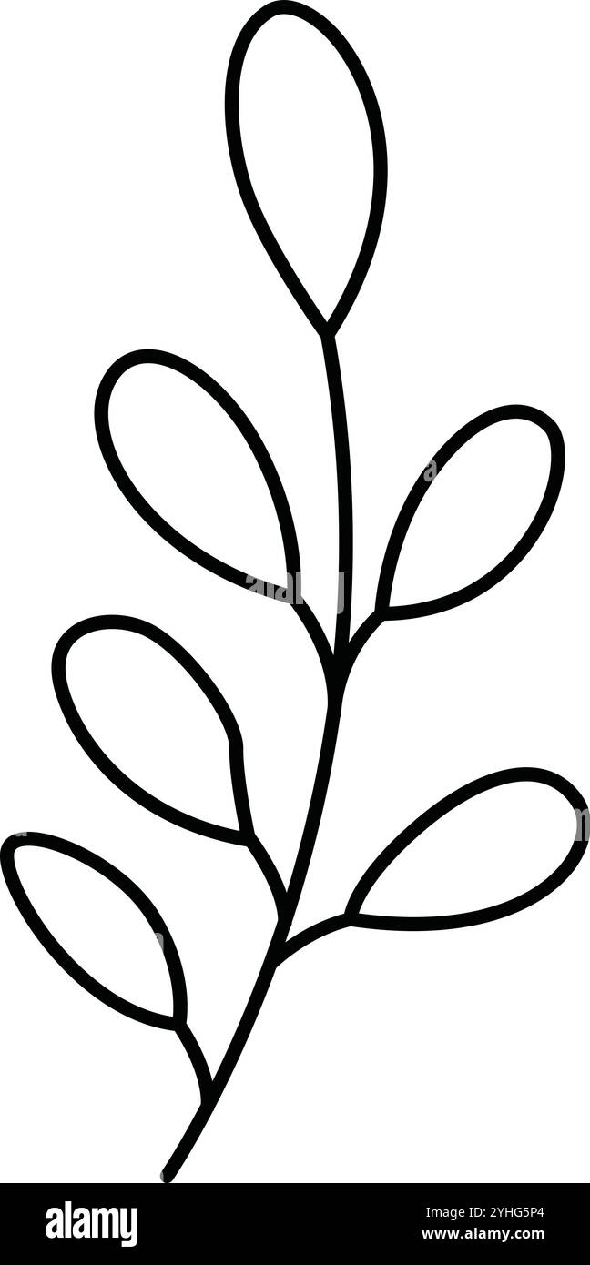 Aesthetic Branch with Leaves Vector Icon Stock Vector Image & Art - Alamy