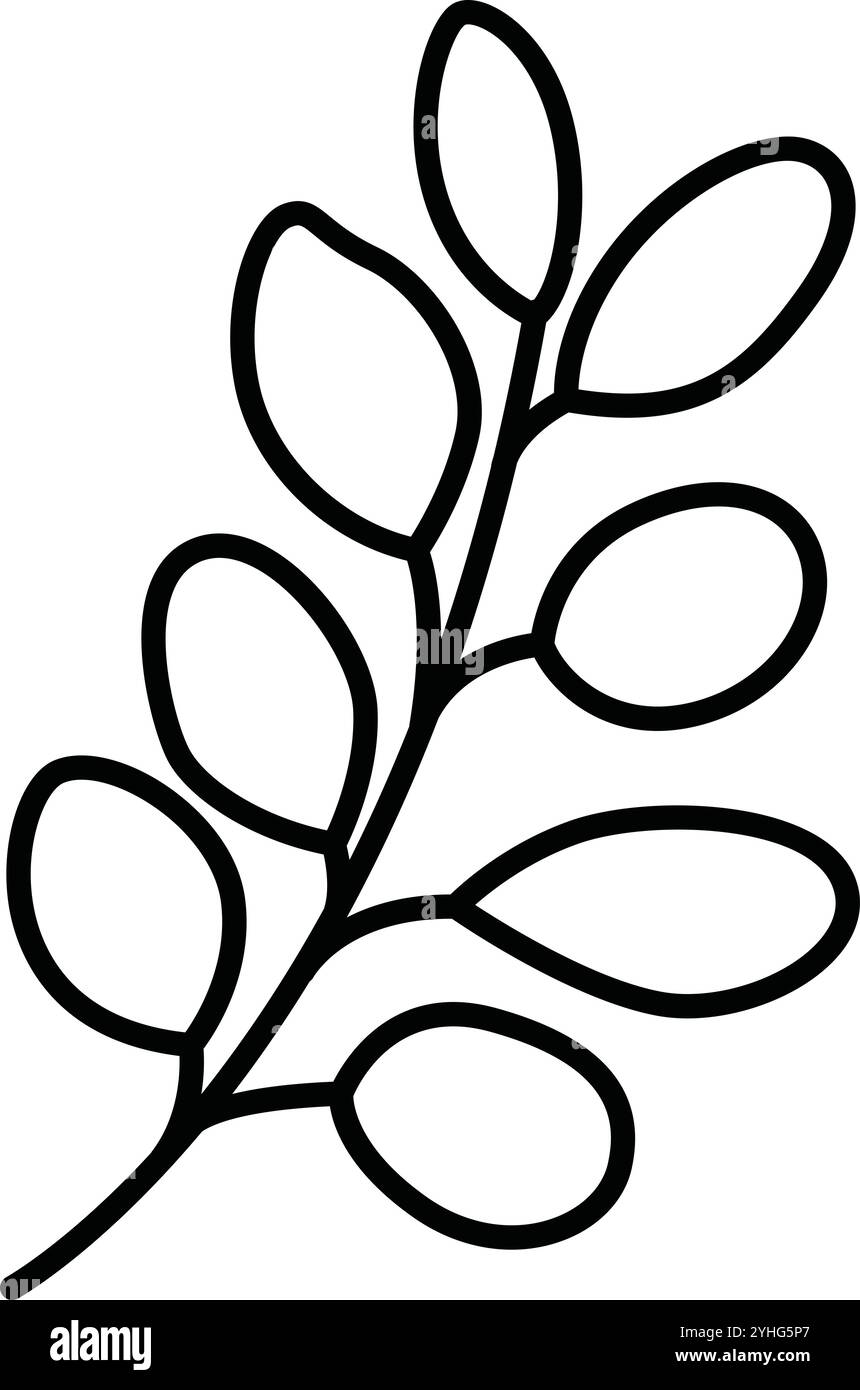 Aesthetic Branch with Leaves Vector Icon Stock Vector Image & Art - Alamy