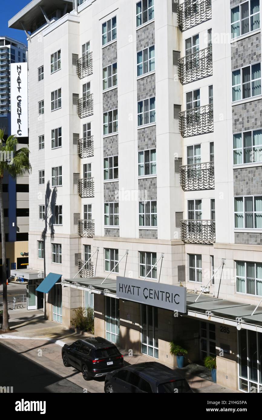 LONG BEACH, CALIFORNIA - 8 NOV 2024: Hyatt Centric hotel at the Pike ...