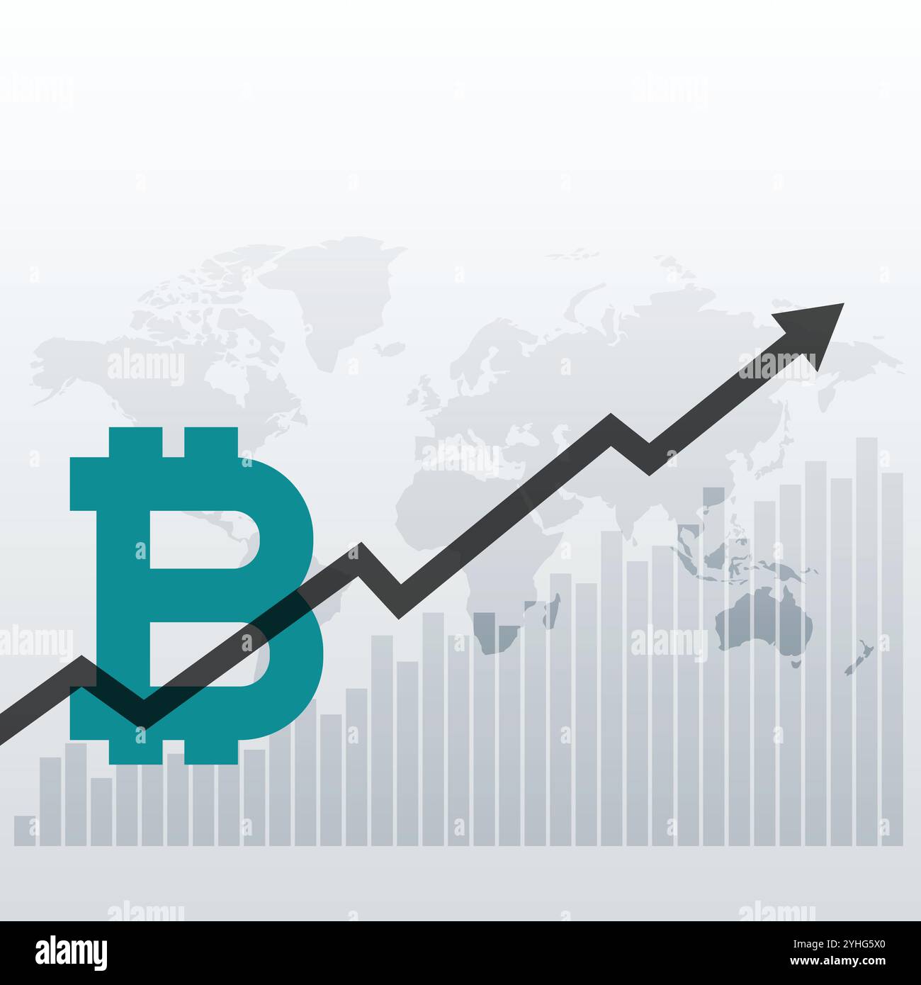 bitcoin upward growth chart design background vector Stock Vector Image ...