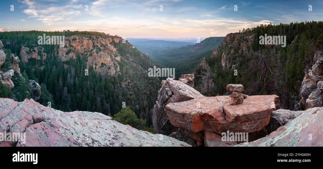 The Mogollon Rim descending from its high elevation toward the high ...