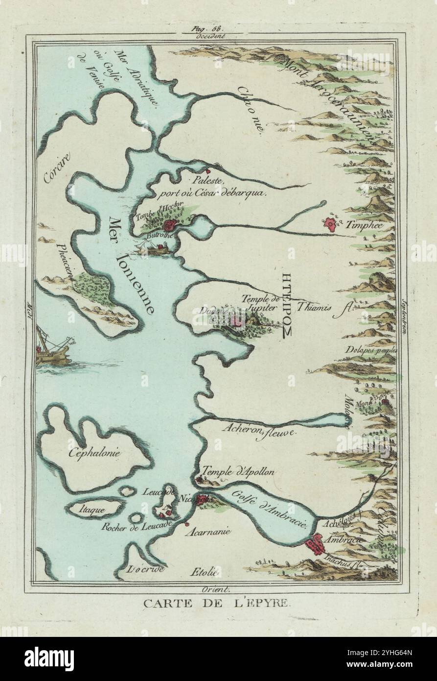 Map of Ancient Epirus. From Palaeste on the Ionian Sea, the Tomb of ...