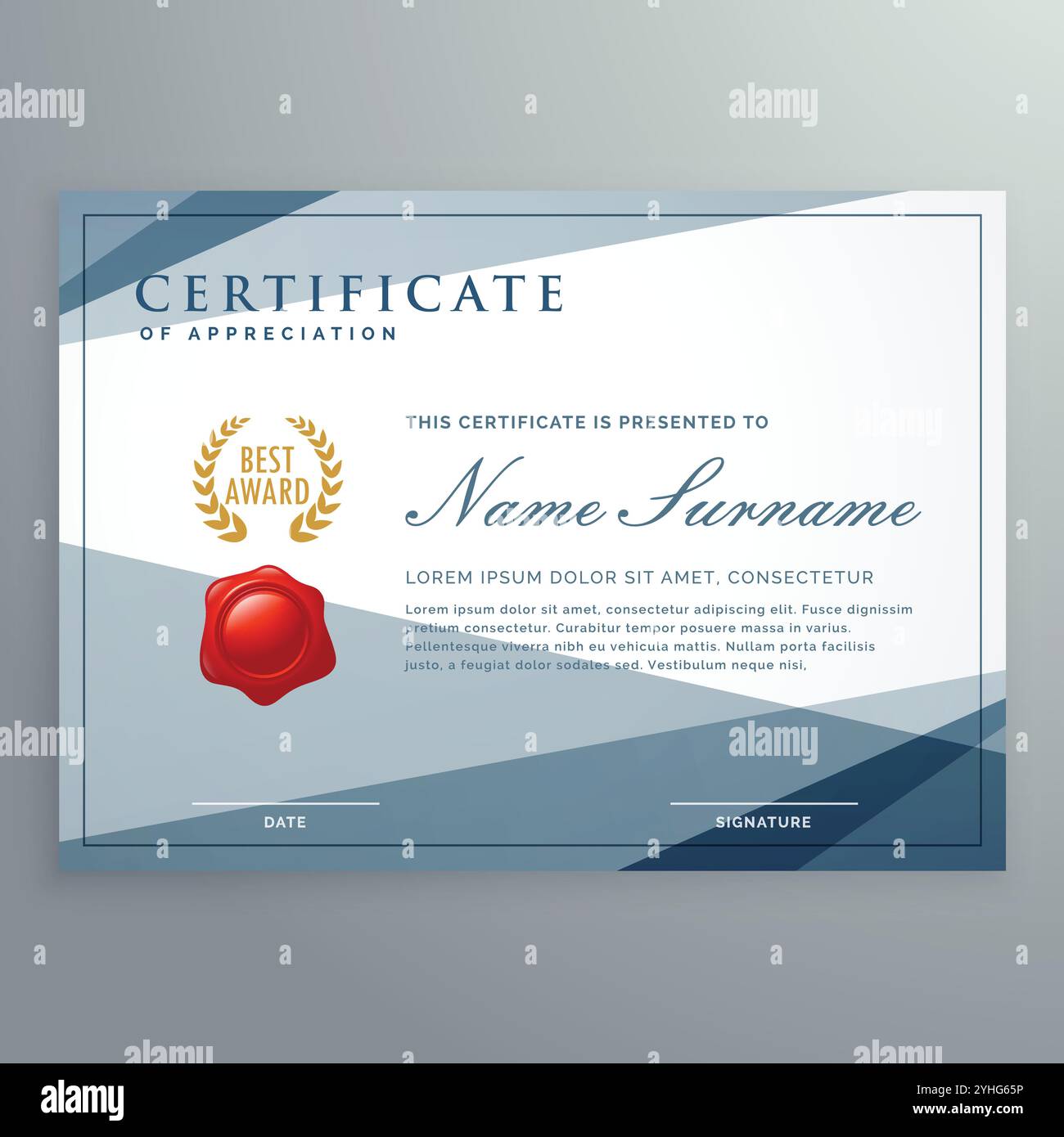 certificate template design with modern geometric shapes vector Stock ...