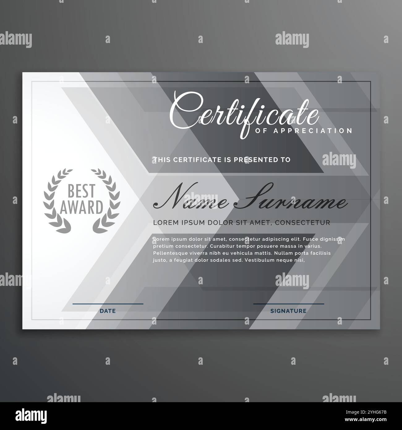elegant gray certificate design diploma template Stock Vector Image ...