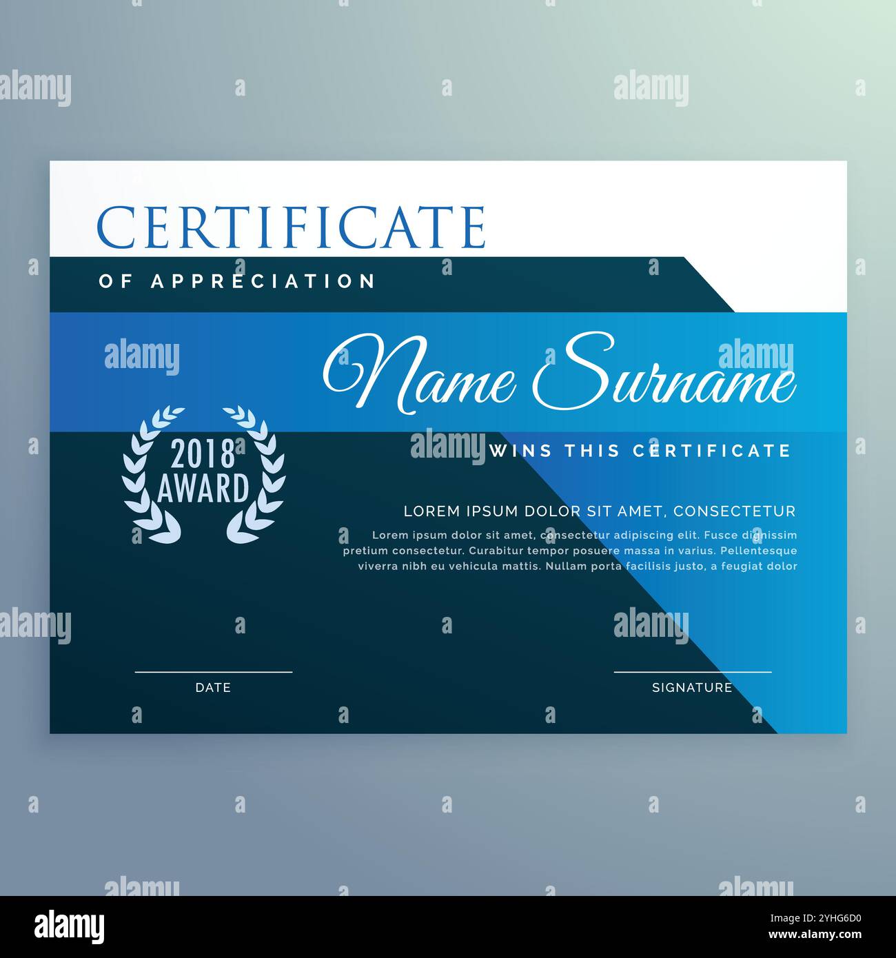 modern blue certificate and award design template Stock Vector Image ...