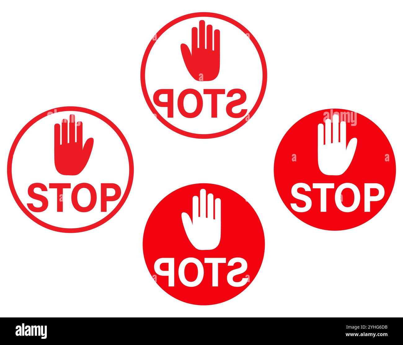 Stop sign with the word stop on its symbol is isolated on white ...