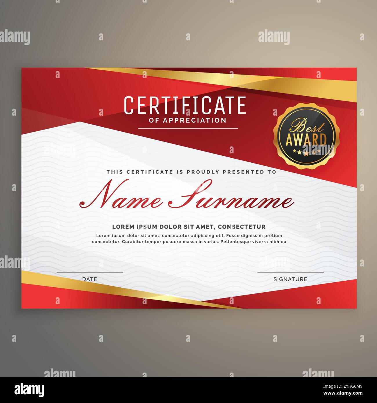premium red certificate diploma design award template Stock Vector ...