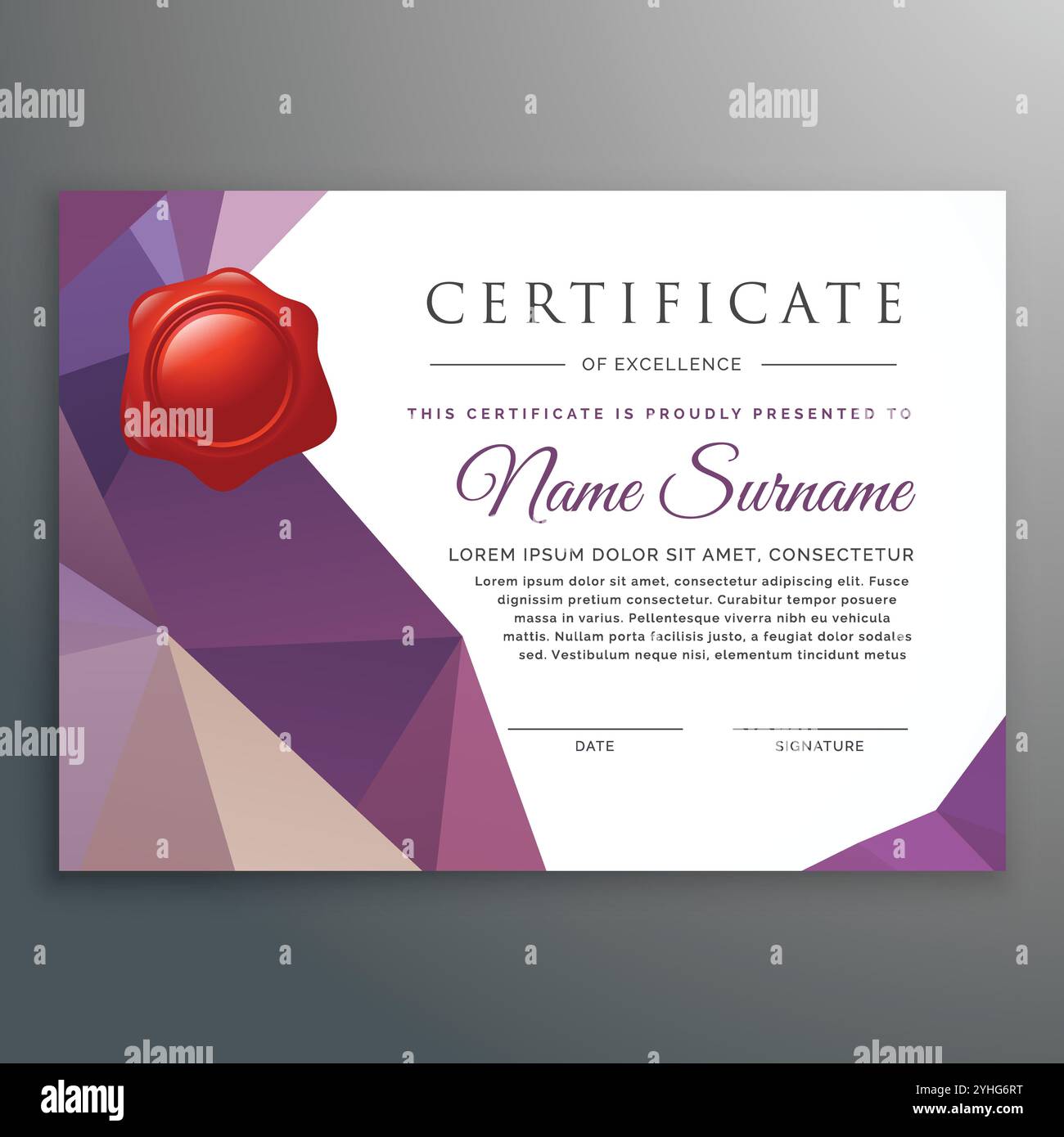 creative certificate design template with geometric low poly shapes Stock Vector Image & Art - Alamy