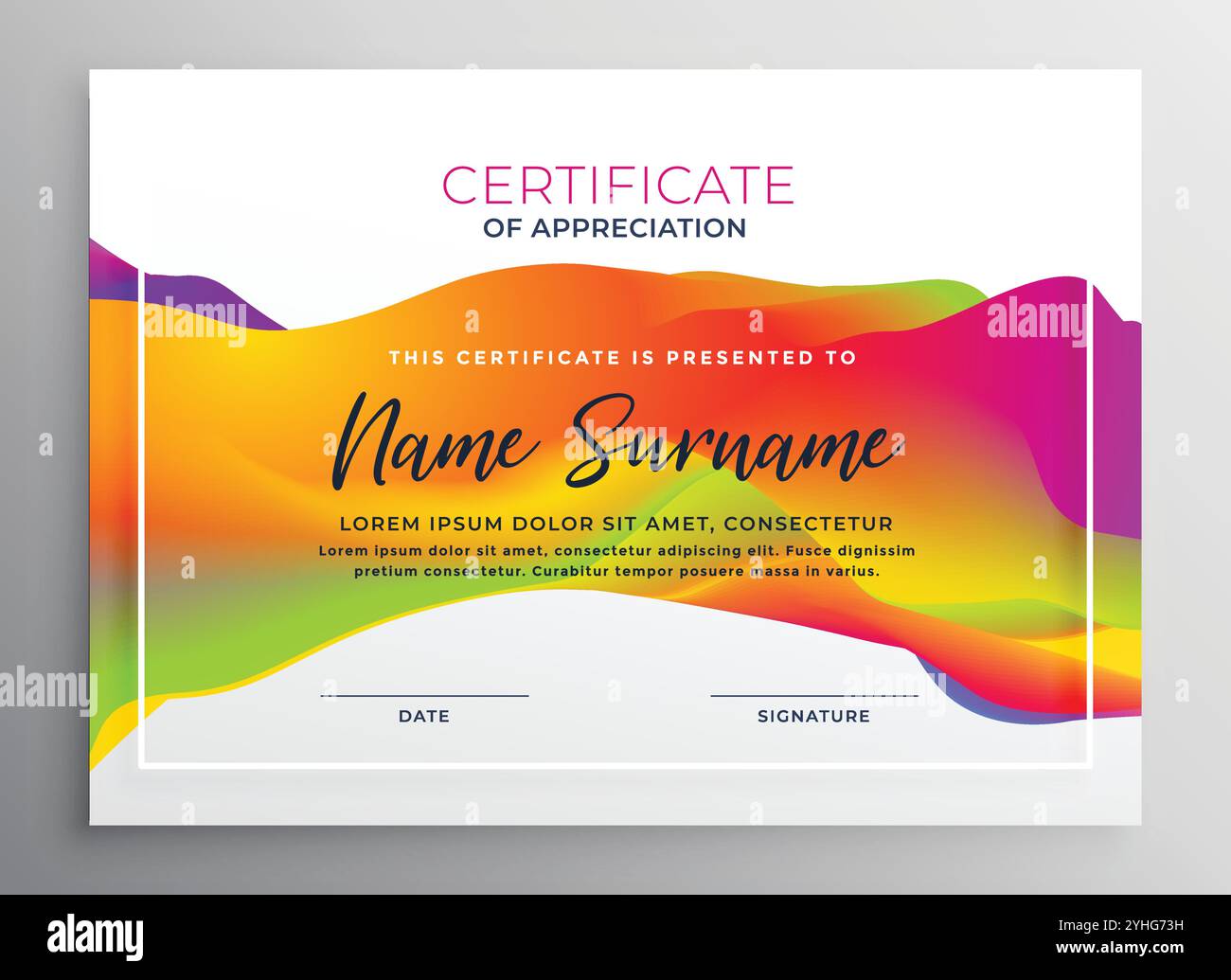 Modern certificate achievement colorful Stock Vector Images - Alamy