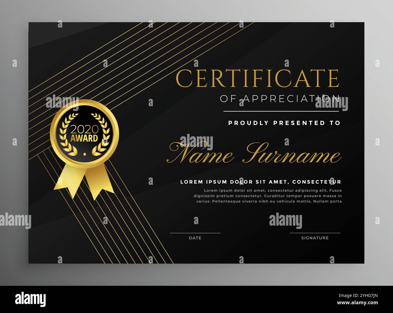 Certificate appreciation black template hi-res stock photography and ...
