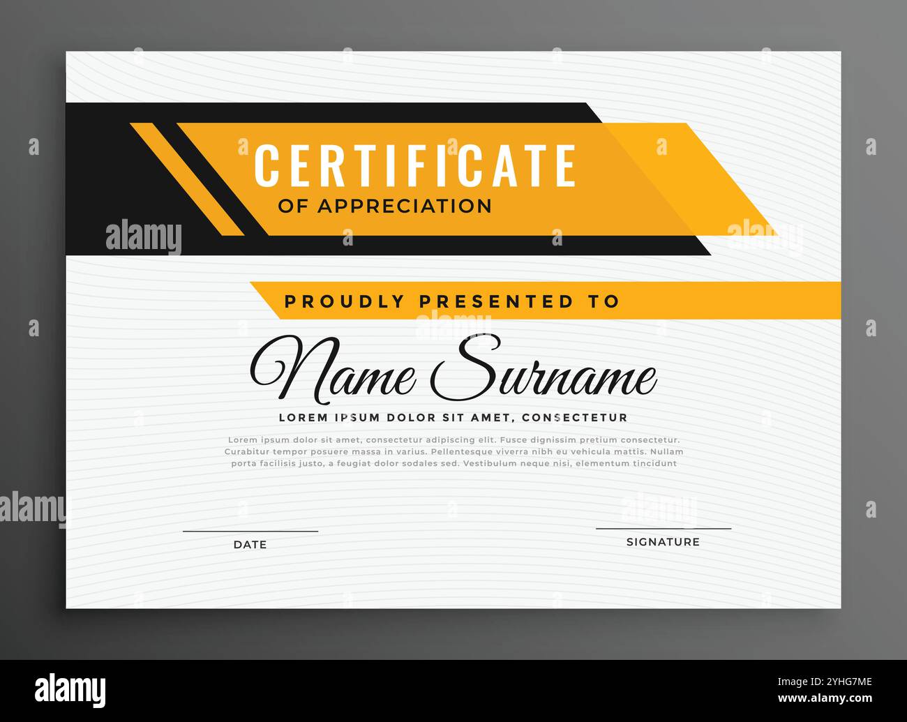 certificate award diploma template in yellow color Stock Vector Image ...