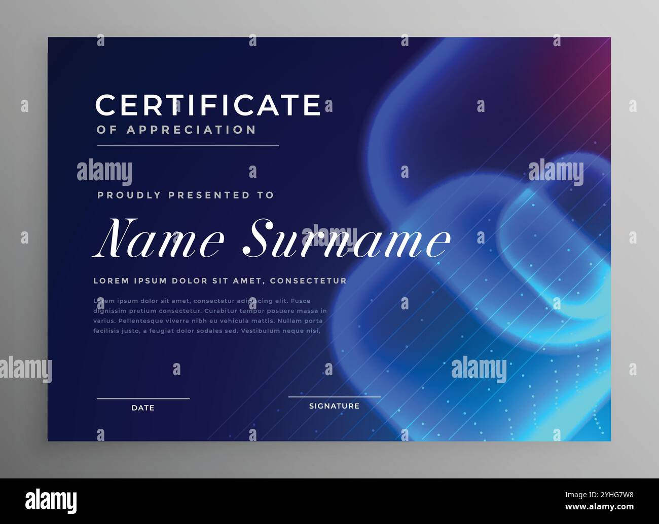 blue technology style innovation certificate of appreciation Stock ...