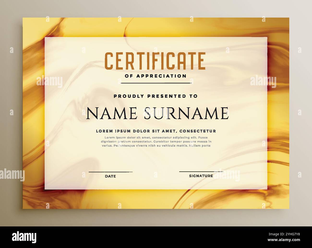 stylish golden marble texture certificate design Stock Vector Image ...