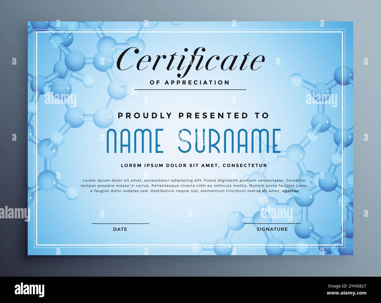 medical science certificate design with molecular structure Stock ...