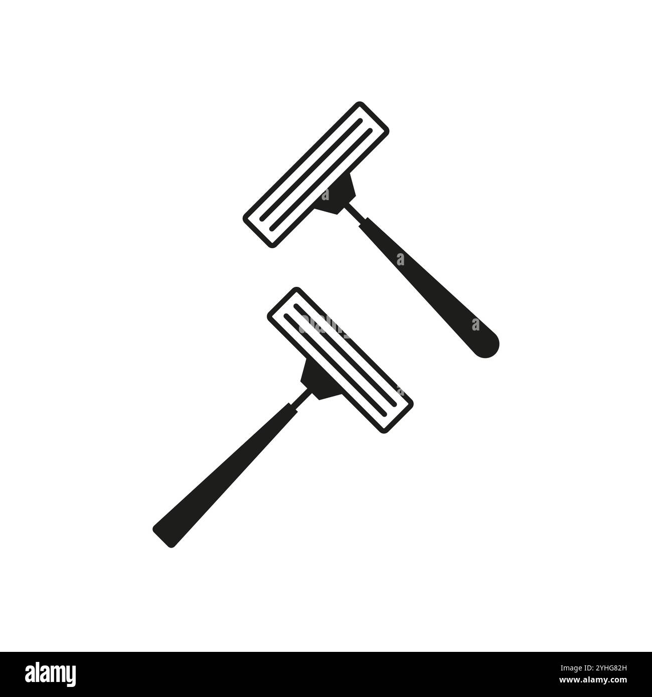 Double razor icon. Personal grooming tool. Black shaving vector ...