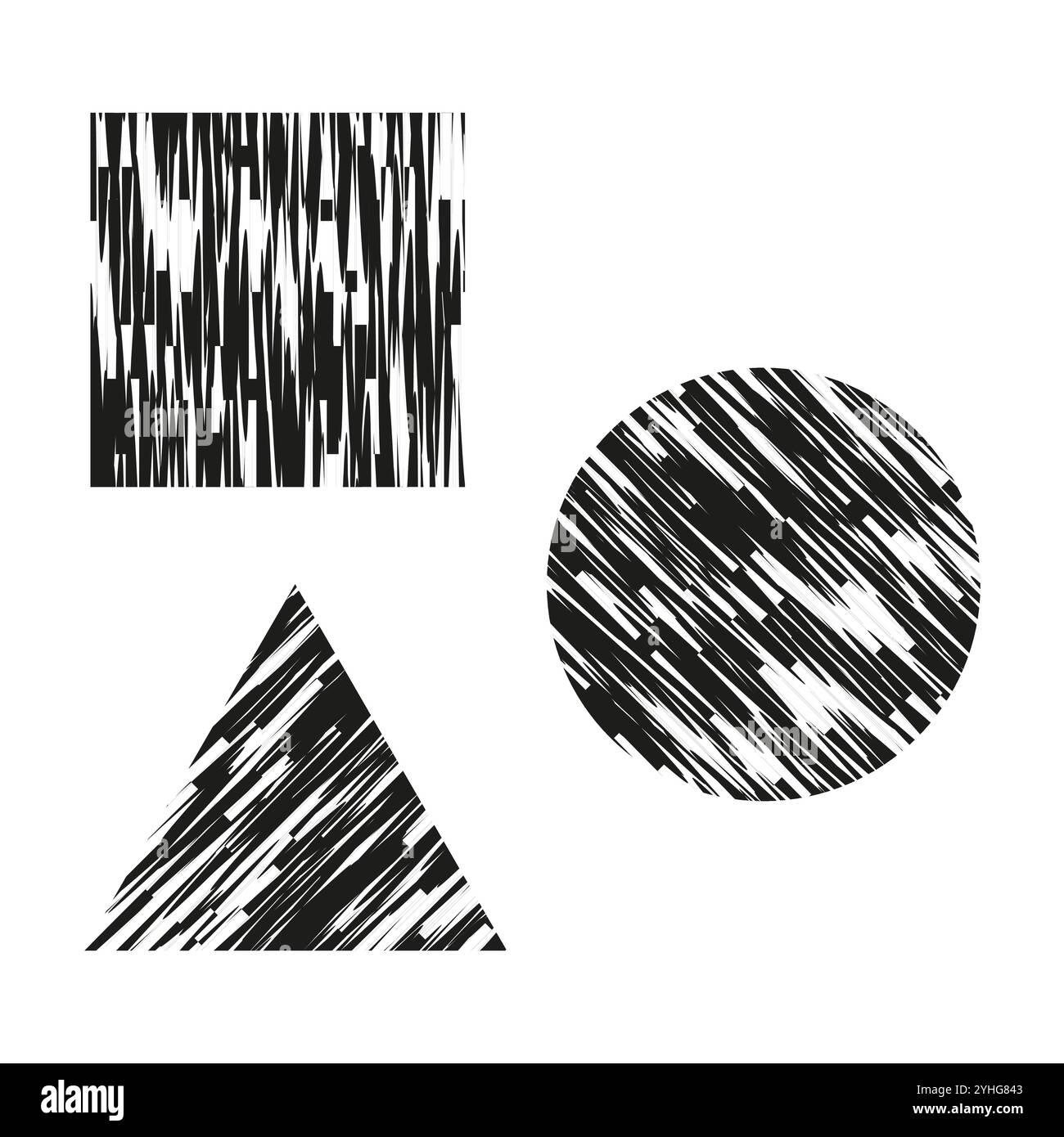 Geometric shapes hatch. Abstract black pattern. Vector line symbol ...