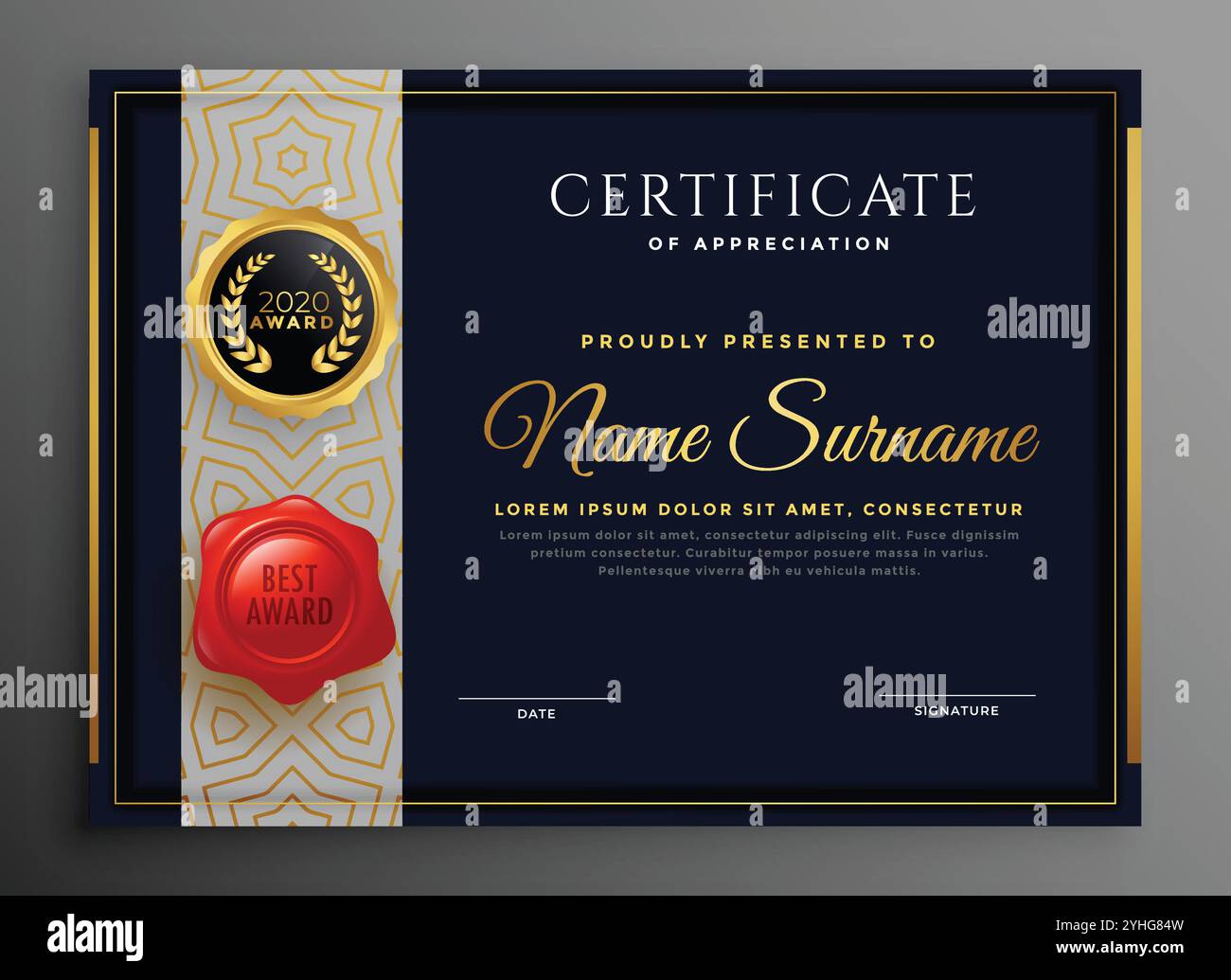 black and gold certificate premium design template Stock Vector Image ...