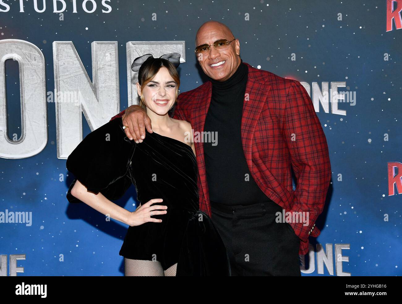 Kiernan Shipka, left, and Dwayne Johnson pose together at the Amazon ...
