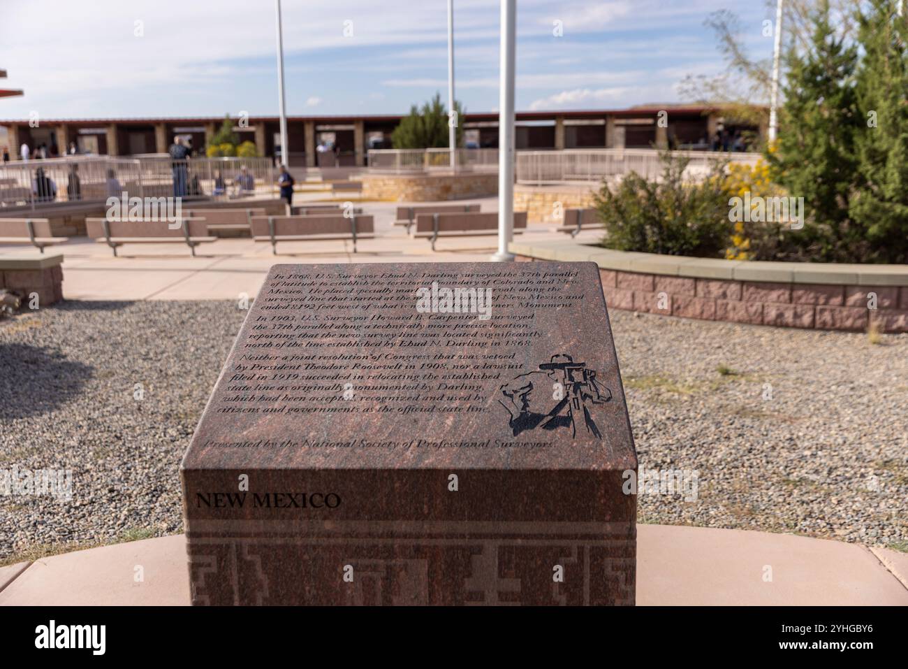 Visitors to the Four Corners Monument, the only place in the United ...