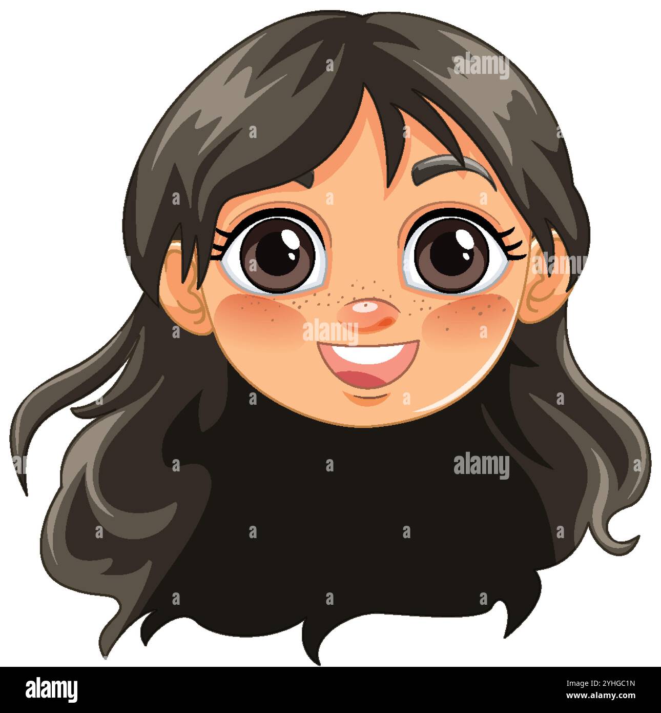 Dark hair girl drawing Stock Vector Images - Alamy