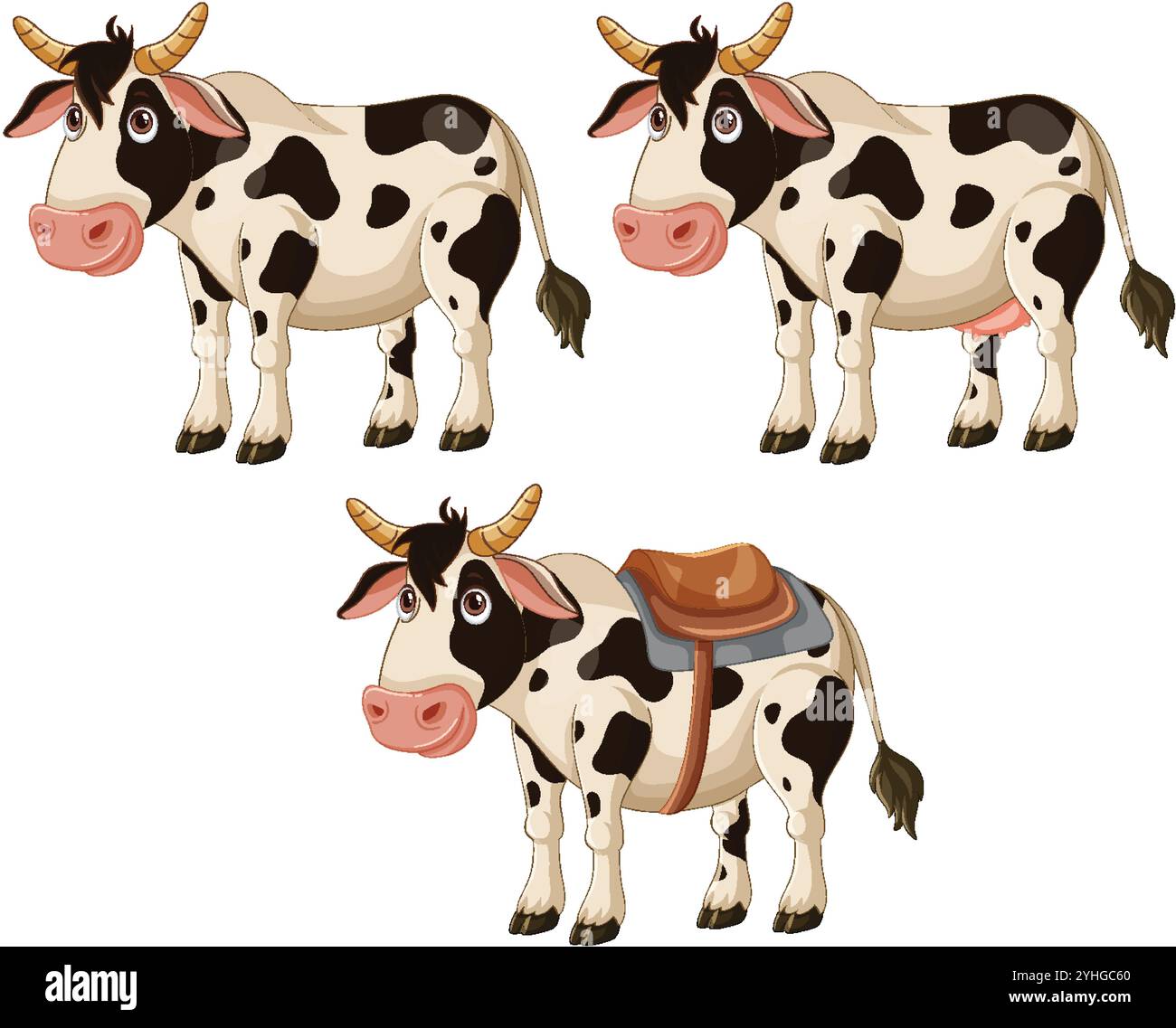 Three cows animals Stock Vector Images - Alamy