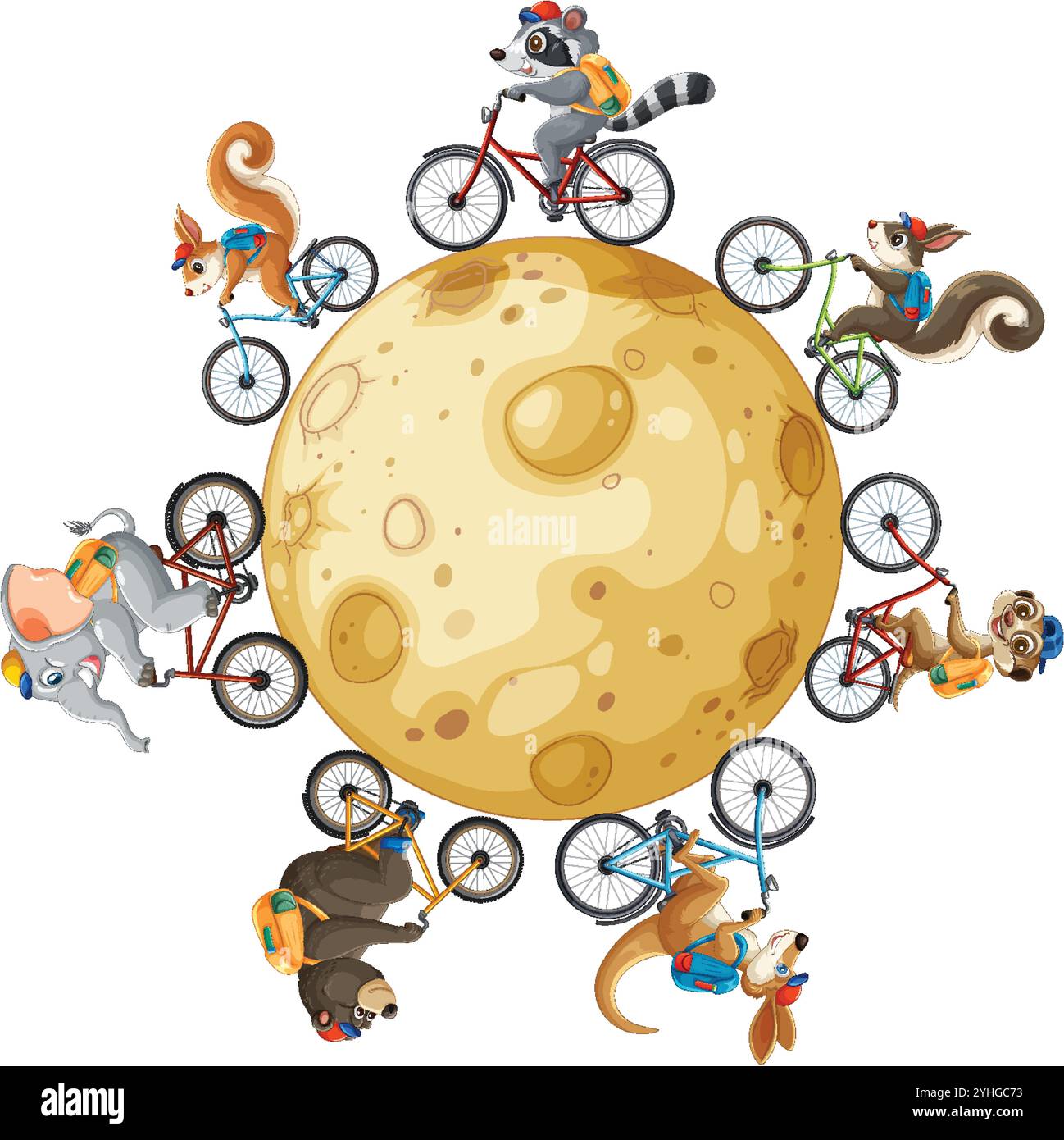 Animals on bikes vector vectors hi-res stock photography and images - Alamy