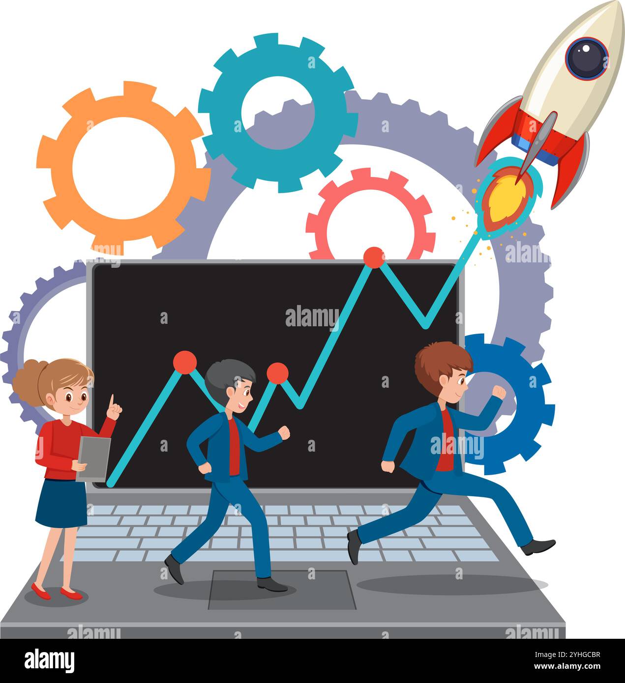 Entrepreneurship team leadership partnership Cut Out Stock Images ...