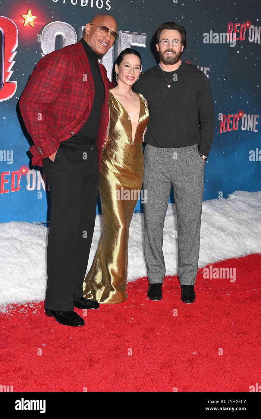Dwayne Johnson, Lucy Liu and Chris Evans attend the New York premiere ...
