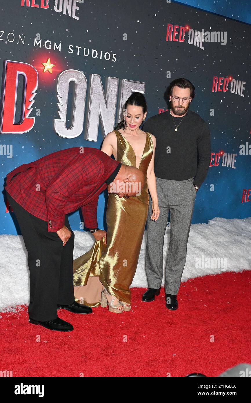 Dwayne Johnson, Lucy Liu and Chris Evans attend the New York premiere ...