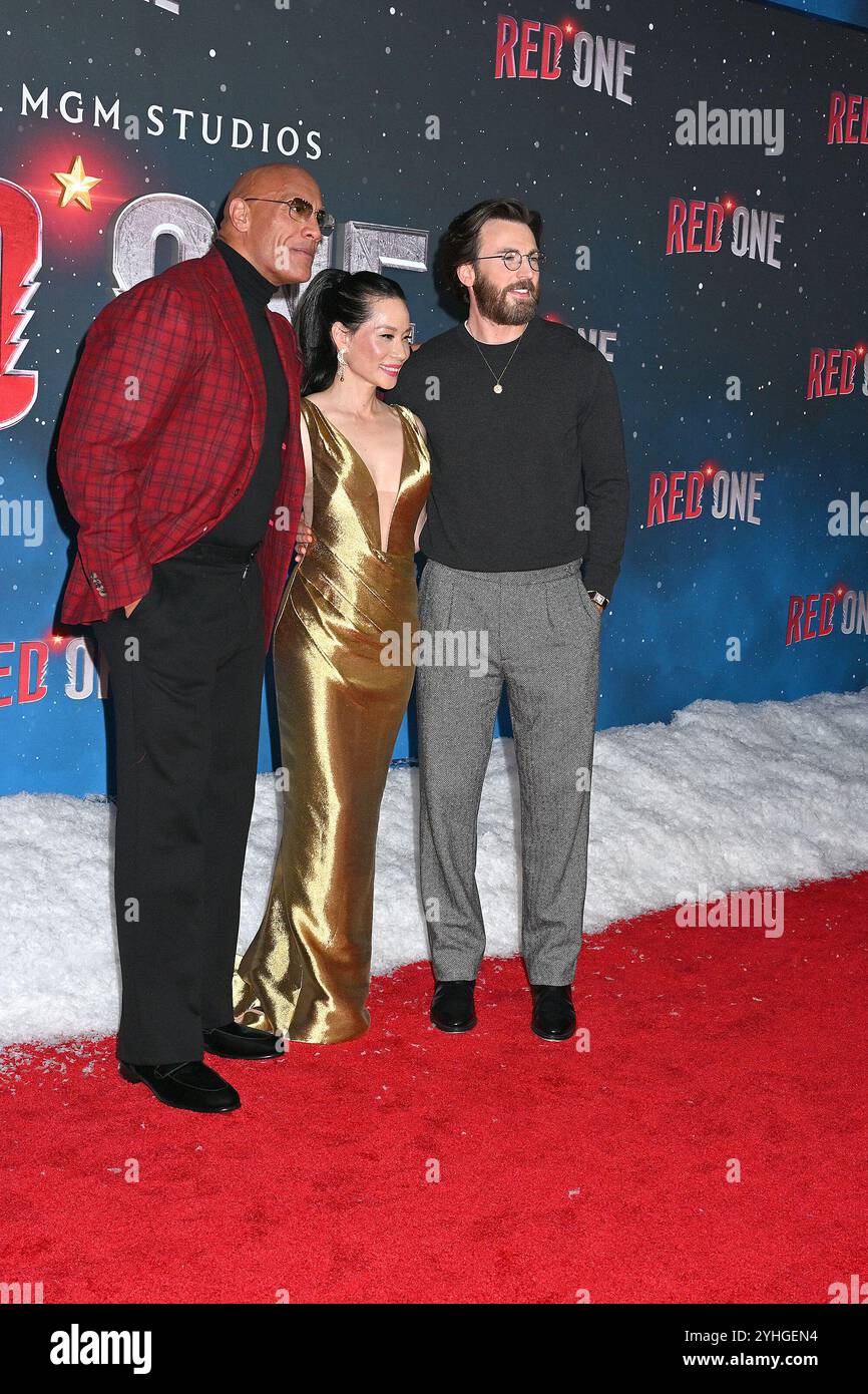 Dwayne Johnson, Lucy Liu and Chris Evans attend the New York premiere ...