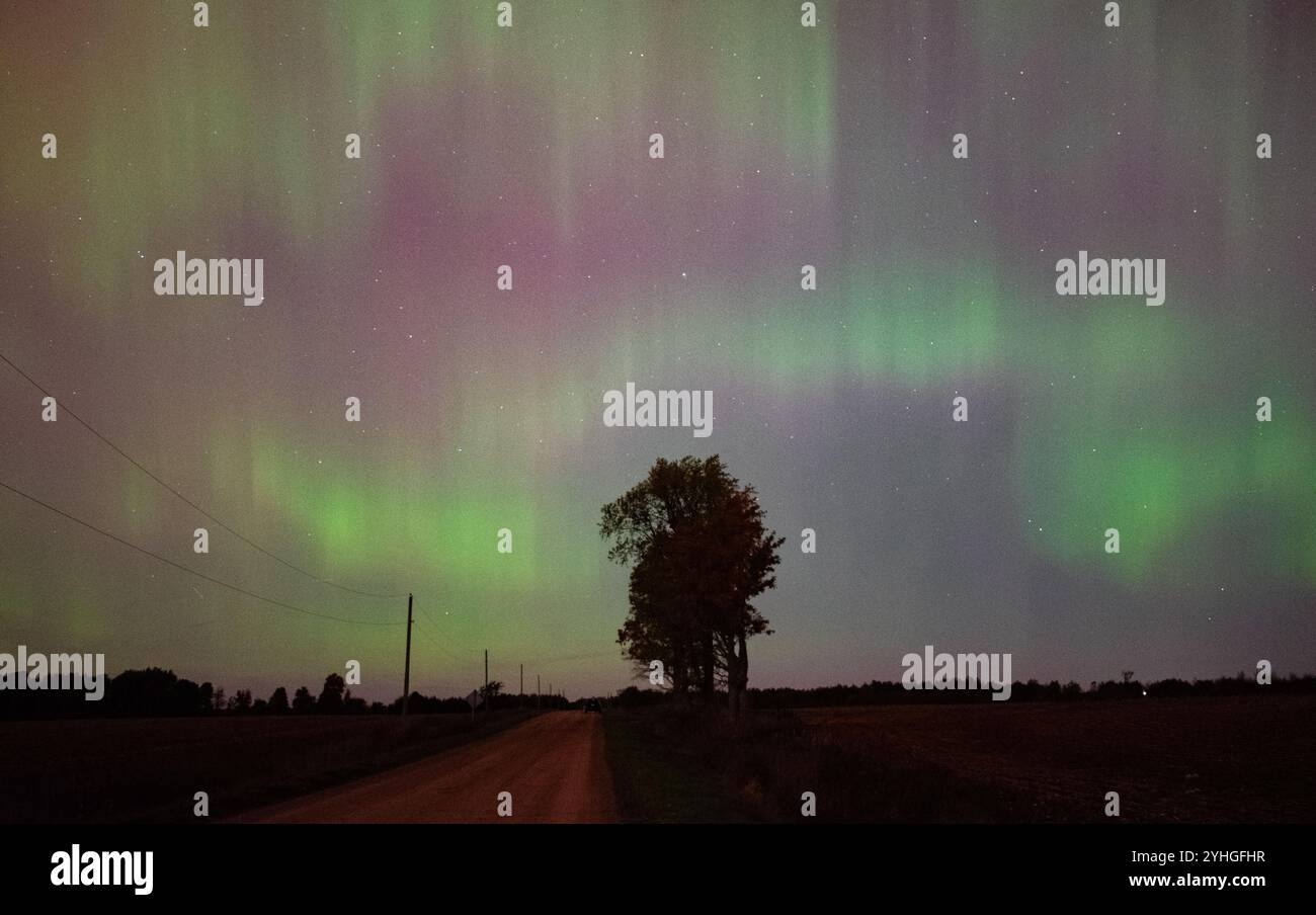 Northern lights over open hi-res stock photography and images - Alamy