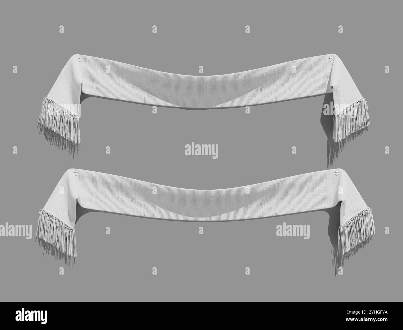 White Blank Fabric Scarf Mockup 3D Realistic Render Stock Photo - Alamy