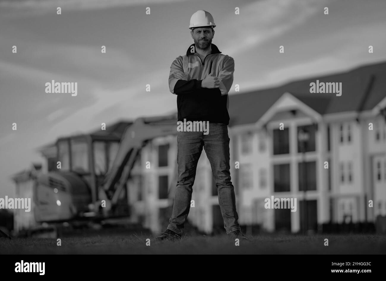 Worker man, small business owner. Construction worker with hardhat ...