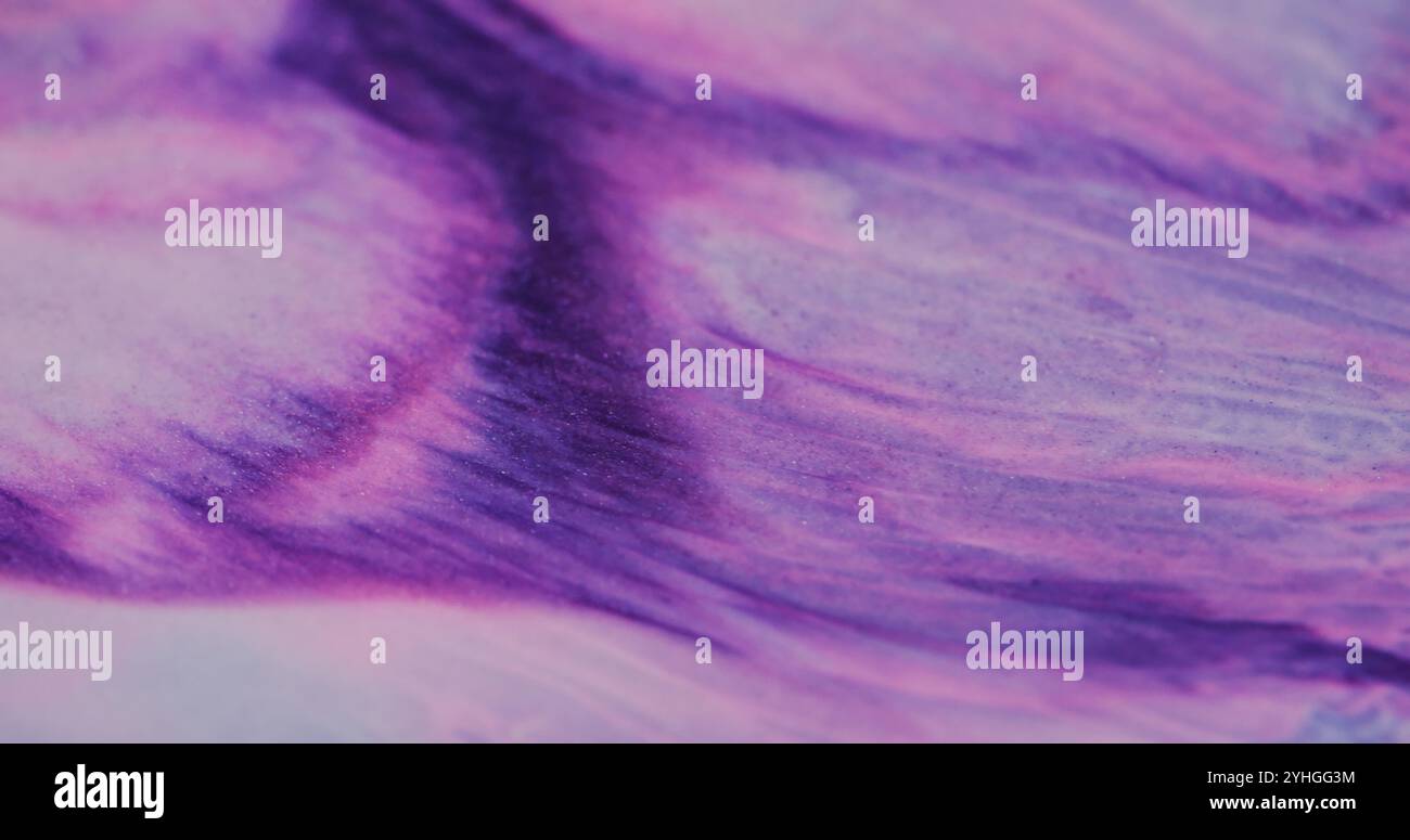 Purple wave. Pink mixture. Opaque paint with sparkling powder ...