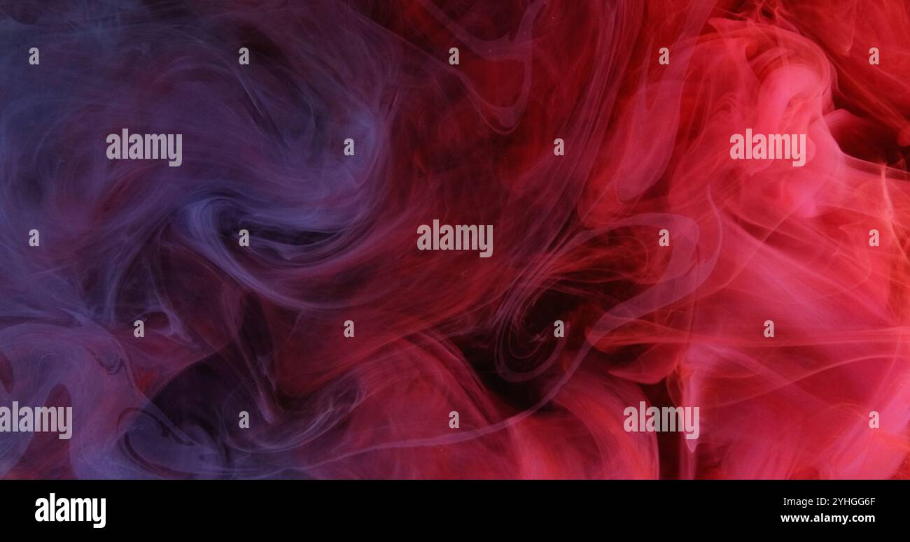 Paint water drop. Smoke cloud. Red purple color splash mist floating ...