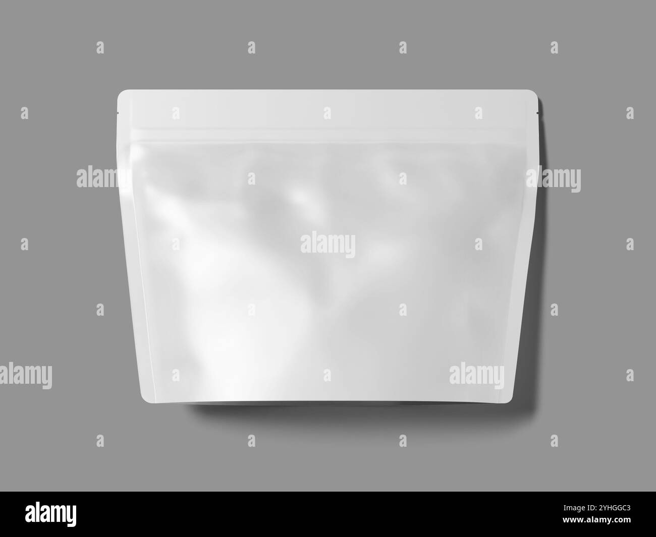 Flat Lay White Blank Pouch Packaging Mockup with Grey Background Stock ...