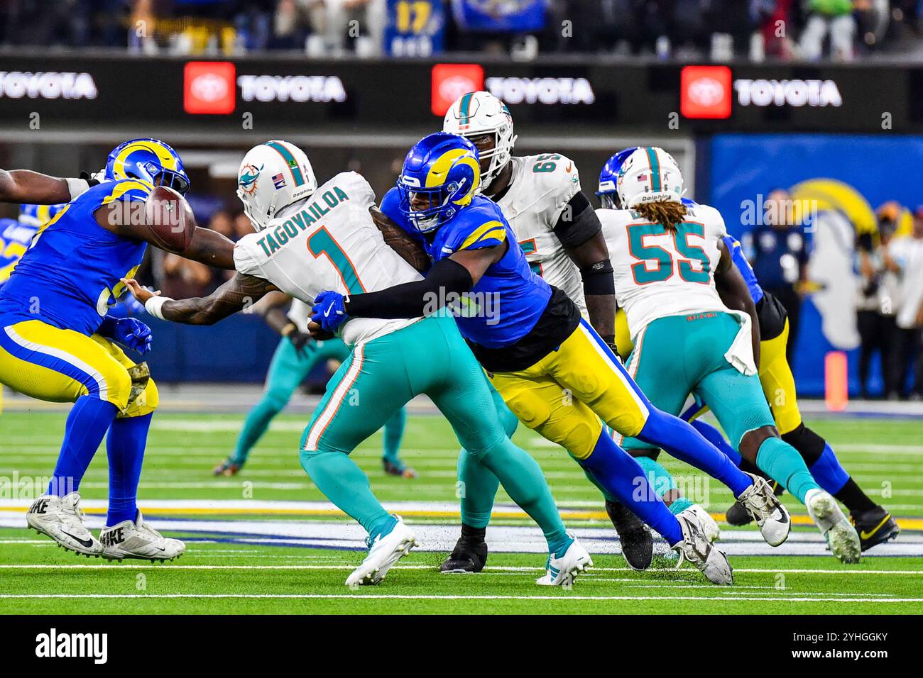 Inglewood, CA. 11th Nov, 2024. Los Angeles Rams linebacker Jared Verse ...
