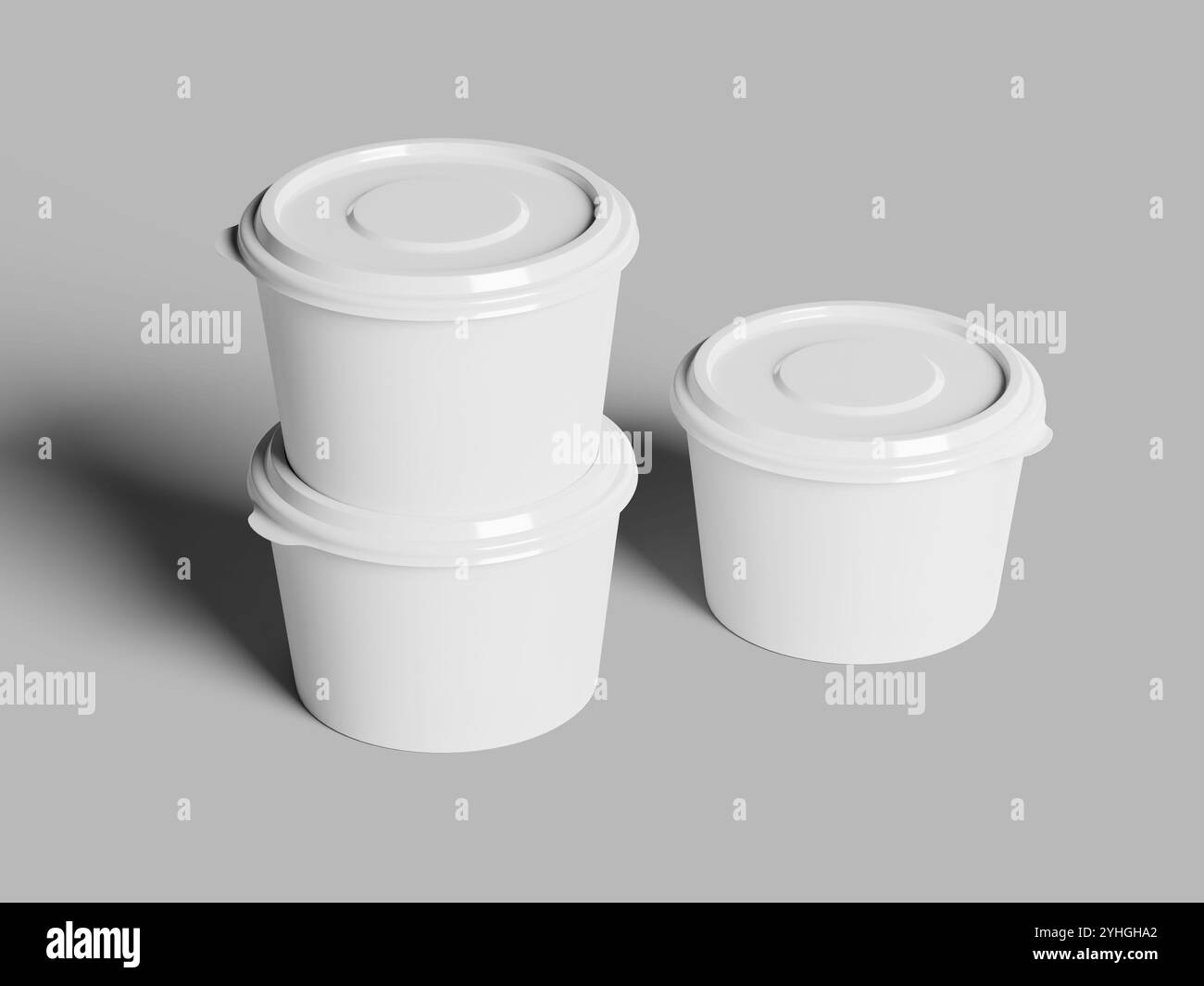 High Angle White Blank Container Bucket 3D Mockup Stock Photo - Alamy
