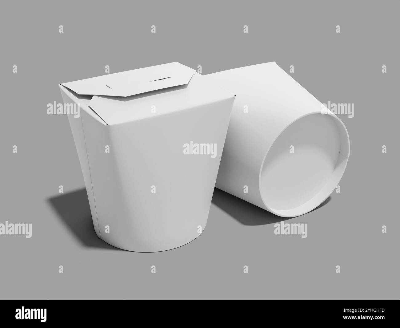 White Blank Close Noodle Food Box Packaging 3D Mockup Stock Photo - Alamy